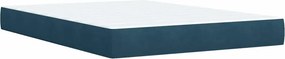 Box spring postel s matrací tmavě modrá 140x200 cm samet 3286340
