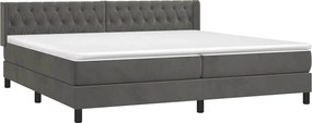Box spring postel s matrací tmavě šedá 200x200 cm samet 3131160