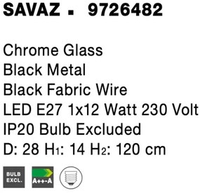 Retro lustr Savaz A 28 chrom