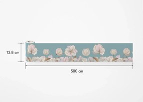 Samolepící bordura na zeď Tyrkysová Pastelová Grafika | 5 m x 13.8 cm | DWB8261