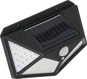 Exteriérové ​​solární nástěnné LED svítidlo Batman, 1x LED 3w, černá, pohybový senzor