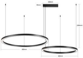 Brilagi - LED Stmívatelný lustr na lanku PORTOFINO LED/98W/230V černá + DO