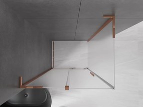 Mexen Velar L, sprchový kout s posuvnými dveřmi 100 x 70 cm, 8mm sklo námraza, růžové zlato, 871-100-070-33-60