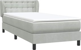 Box Spring Postel s matrací Světle šedá 90x220 cm Samet 3317889