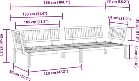 Zahradní středové pohovky z palet 2 ks masivní akáciové dřevo 3209306