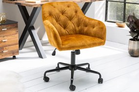 Kancelářská židle Dutch Comfort hořčice žlutý samet / 40303