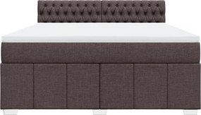 Box spring postel s matrací tmavě hnědá 180x200 cm textil 3289457