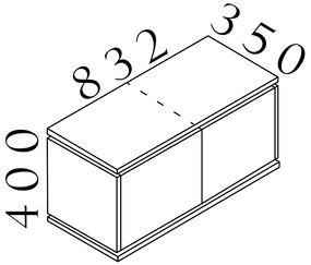 Závěsná skříň Creator 83,2 x 35 x 40 cm, bílá / wenge
