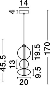 Závěsné LED svítidlo NOVA LUCE BALLY 20W 3000K 9030555 stmívatelné Triac