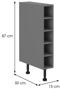 Dolní otevřená skříňka NELJA - šířka 15 cm, antracit
