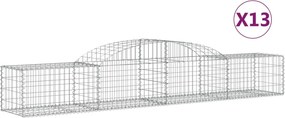 Klenuté gabionové koše 13 ks 300x50x40/60 cm pozinkované železo 3146658