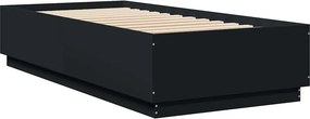 Rám postele černý 100 x 200 cm kompozitní dřevo 3209717