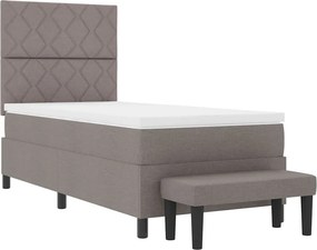 Postel s boxspringem s čelo Taupe 100 x 200 cm textil 3344125