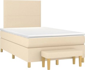 Box spring postel s matrací krémová 120x200 cm textil 3136986