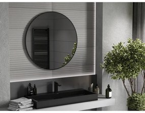 Mexen Loft, kulaté koupelnové zrcadlo 90 cm, barva rámu černá matná, 9850-090-090-000-70