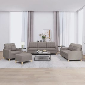 4dílná sedací souprava s poduškami taupe textil 3201257