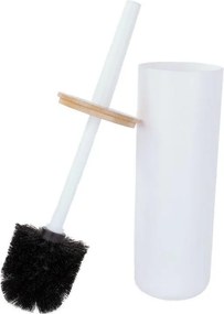 Erga Madera, toaletní WC kartáč na postavení, bílý-hnědý, ERG-YKA-P.MADERA-WHT