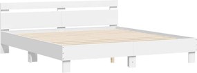 Rám postele s čelem bílý 180 x 200 cm kompozitní dřevo 3207399