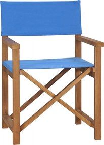 vidaXL Režisérská židle masivní teakové dřevo [47413] Barva: Modrá