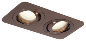 Kulaté zapuštěné bodové svítidlo tmavě bronzové GU10 50mm otočné a naklápěcí IP44 2-světla - Alberto
