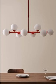 Červené/bílé stropní svítidlo z opálového skla 30x104 cm Ekman – Jotex