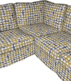 Potah na pohovku IKEA  Ektorp rohová barva modrá látka pletený vzor, vzorované