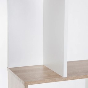 HOMCOM 5-patrová knihovna Dřevěný regál S-tvarovaný Moderní design pro obývací pokoj a kancelář 60x24x184,5 cm Bílá a dřevo