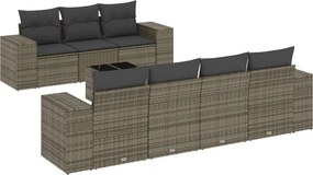 8dílná zahradní sedací souprava s poduškami šedá polyratan 3254667