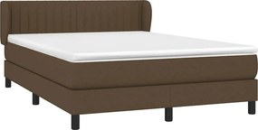 Box spring postel s matrací tmavě hnědá 140x200 cm textil 3126408
