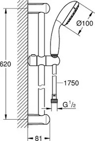 Grohe Vitalio Go - Set sprchové hlavice | 1 proud | tyče a hadice chro