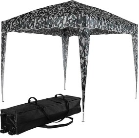 Maskáčový párty stan 3x3 m – šedý army vzor