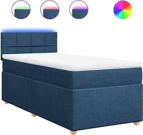 Box spring postel s matrací modrá 90x190 cm textil 3288841