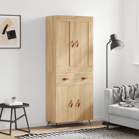 vidaXL Skříň highboard 69,5 x 34 x 180 cm kompozitní dřevo [3199850] Barva: Černá