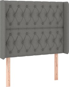 Box spring postel s matrací a LED tmavě šedá 90x200 cm textil 3139086