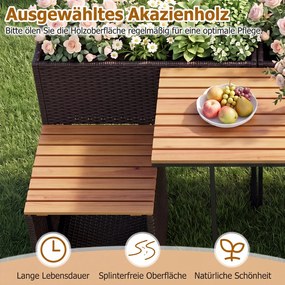 Costway Set zahradního nábytku s vyvýšeným zahradním lůžkem PE ratanový zahradní