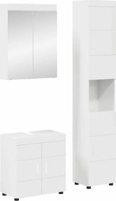 Sada koupelnového nábytku TULUM 3 ks Vysoce lesklá bílá 3398038