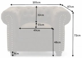 Designové křeslo Chesterfield II antik hnědé
