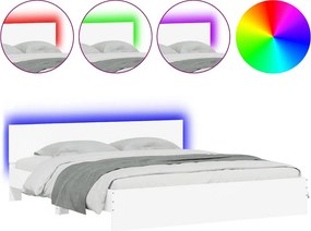 Rám postele s čelem a LED osvětlením bílý 180 x 200 cm 3207588