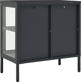 Příborník antracitový 70 x 35 x 70 cm ocel a sklo 336066
