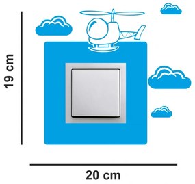 Samolepka na vypínač - Helikoptéra - PopyDesign