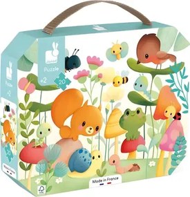 JANOD Puzzle v kufříku Přátelé ze zahrady / 20 dílků / 50 x 40 cm