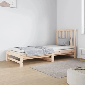 vidaXL Výsuvná postel 2x (90 x 190) cm masivní borovice [3124756] Barva: Černá