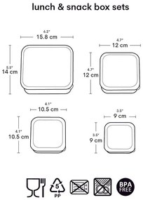 A Little Lovely Company - sada čtyř svačinových krabiček - zmrzlina