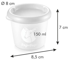 Dóza PAPU PAPI 150 ml, 2 ks, modrá