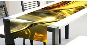 DIMEX | Běhoun na stůl Zlatý abstrakt TS 018 | zlatá | 40 x 140 cm