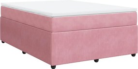 Box spring postel s matrací růžová 140x200 cm samet 3285649