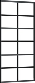 vidaXL Posuvné dveře ESG sklo a hliník 90 x 205 cm černé [151018]