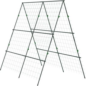 Outsunny Kovový Trellis pro Šplhající Rostliny - Zelený, Bez Rzi, 180x100x180cm, Oblouk pro Růže, Zahradní Trellis pro Rajčata, Zeleninu, Květiny, Špl