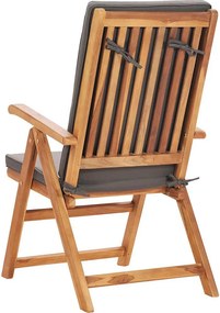 9dílný zahradní jídelní set s poduškami masivní teak šedý 3059568