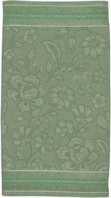 Pip Studio Jasmine Jacquard bavlněný froté ručník zelený 55x100 cm (ručník na vlasy 55x100cm z velmi kvalitního bavlněného froté)